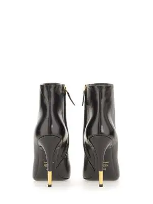 TOM FORD Leather Ankle Boots With Chain Detail