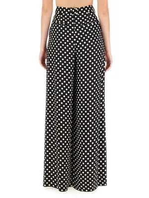 Saint Laurent Wide Leg Polka Dot Pants