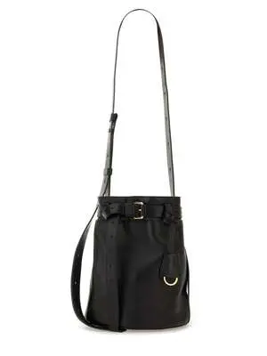 Moschino Tie Detailed Bucket Bag - Black