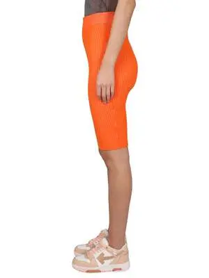 Off-White Ribbed Knit Cut-out Skirt