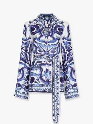 Dolce & Gabbana Silk Shirt With Maiolica Print - Multicolor