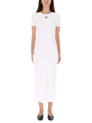 MARINE SERRE Moon Motif Midi Dress - White