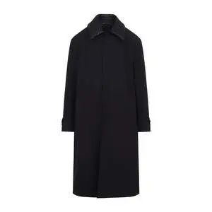 Bottega Veneta Technical Wool Blend Trench Coat - Black