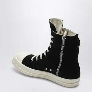 Rick Owens Temple Cargo Sneakers In /milk White Denim