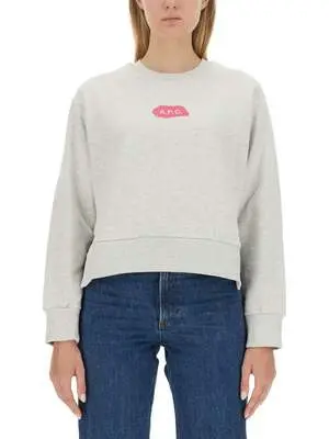 A.p.c. Cotton Logo Sweatshirt - Gray