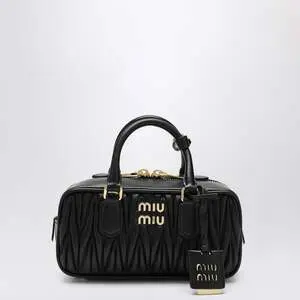 Miu Miu Arcadie Bag In Matelasse Nappa Leather - Black