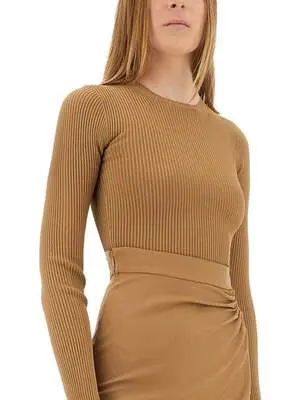 Max Mara Viscose Crepe Crop Top - Cream