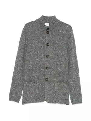 Eleventy Flecked-knit Button-up Cardigan