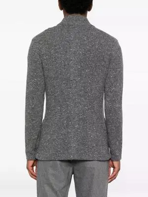 Eleventy Flecked-knit Button-up Cardigan