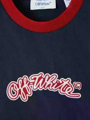Off-White Logo Embroidered Cotton T-shirt