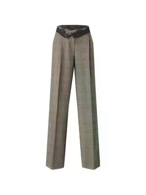 Pinko Check Lace-trim Trousers