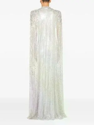Jenny Packham Dakota Sequin Cape Dress