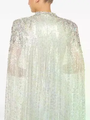 Jenny Packham Dakota Sequin Cape Dress