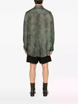 ZIGGY CHEN Geometric-print Long-sleeve Shirt