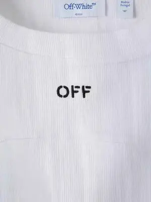 Off-White Ribbed Logo Print Sleeveless Top
