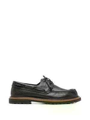Fendi Lace-up Leather Boat Shoes