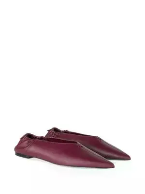 RETORI Retro Pointed-toe Leather Flat Pumps