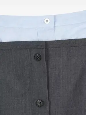 Prada Layered Effect Button-down Midi Skirt