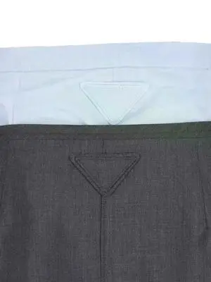 Prada Layered Effect Button-down Midi Skirt