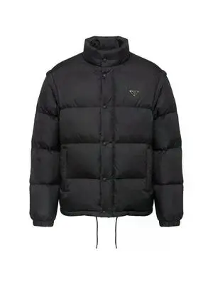 Prada Re-nylon Down Jacket With Enamel Triangle Logo