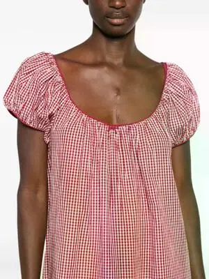DÔEN Julia Gingham Print Mini Dress