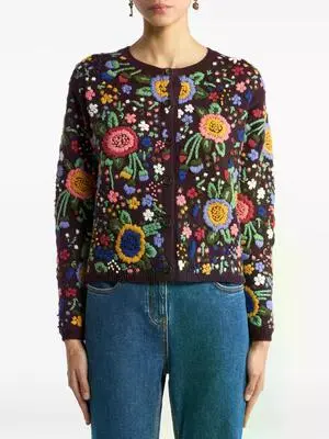 Etro Floral Embroidered Wool Cardigan