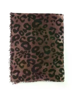 Faliero Sarti Leopard-print Fringed Scarf - Brown