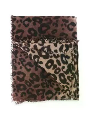 Faliero Sarti Leopard-print Fringed Scarf