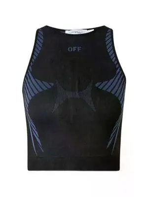 Off-White Cropped Logo Print Top