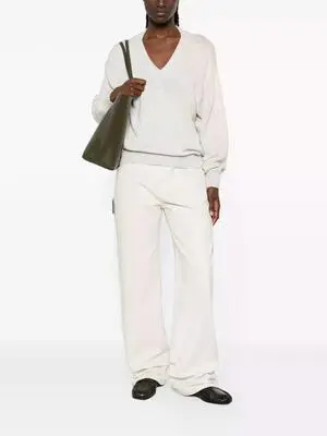Brunello Cucinelli V-neck Sequin Embellished Sweater