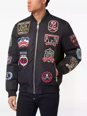 Philipp Plein Patch Embellished Bomber Jacket