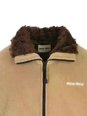 Miu Miu Logo Embroidered Fleece Jacket