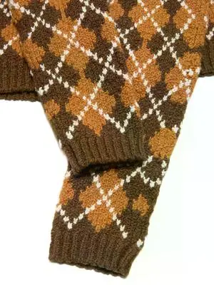 Acne Studios Argyle Knit Button-up Cardigan - Brown
