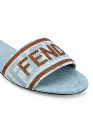 Fendi Ff Motif Logo Patch Slides