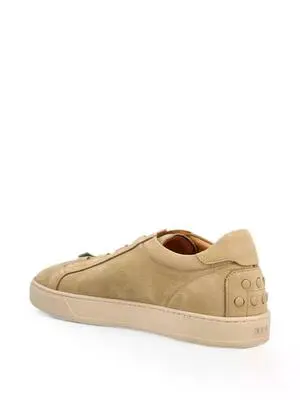 TOD'S Gommino Detail Lace-up Suede Sneakers - Neutrals