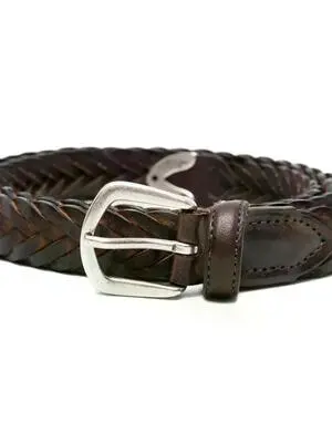 Eleventy Braided Leather Belt