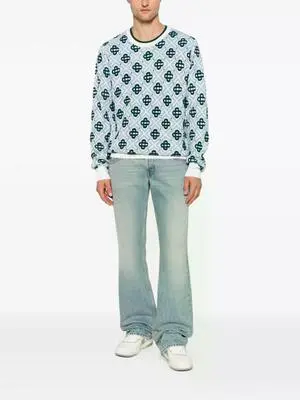 Casablanca Monogram Jacquard Sweater - Blue