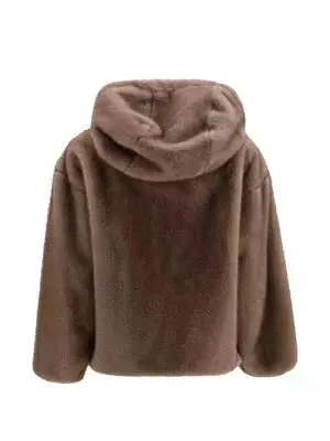 Herno Faux Fur Hooded Jacket - Brown