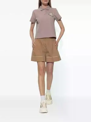 Moncler Logo Patch Polo Shirt - Pink
