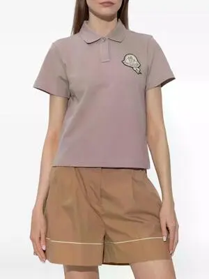 Moncler Logo Patch Polo Shirt - Pink