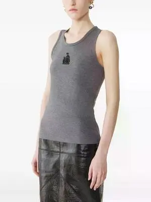 LANVIN Mother And Child Embroidered Tank Top - Grey