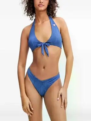 Guess Halterneck Logo Plaque Bikini Top