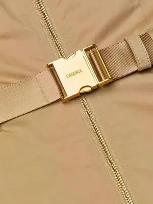 L'Agence Rima Belted Zip-up Dress - Neutrals