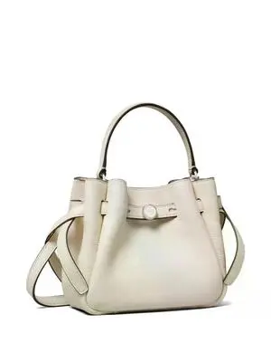 Tory Burch Mini Romy Bucket Bag In Pebbled Leather - Neutrals