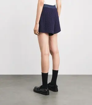 Sandro Crochet Denim-trim Shorts