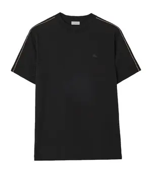 Burberry Cotton Check-piping Slim T-shirt - Black