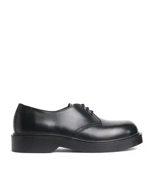 Sandro Leather Derby Shoes With Chunky Sole - Black