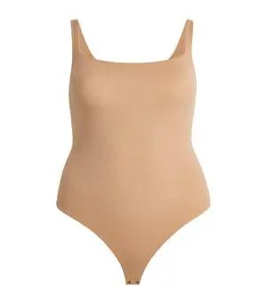 SKIMS Fits Everybody Square-neck Bodysuit - Brown