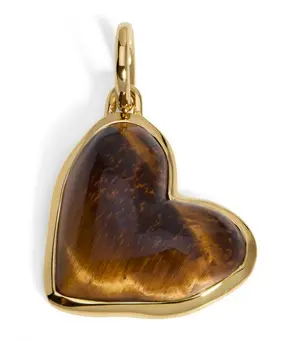 Monica Vinader Vermeil And Tiger's Eye Heart Pendant - Gold