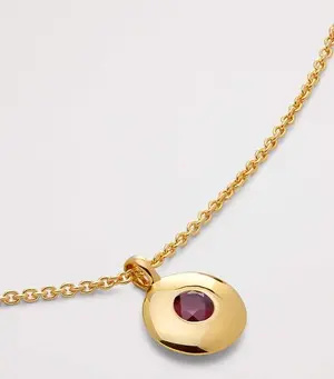 Monica Vinader Vermeil And Ruby January Birthstone Necklace